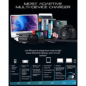 MANINAM Super Fast USB C Car Charger for Samsung S22 S21 S20 Ultra Note 20 10 Plus Super Fast Charging 2.0 [73W Turbo] Pro 55W PPS Charger Adapter for iPhone 14 13 12 11 MacBook Laptops (M113)