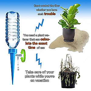 Self Plant Watering Spikes 12 Pack Auto Drippers Irrigation Devices Vacation Automatic Plants Water System with Adjustable Control Valve Switch Design for Houseplant, Gardenplant, Officeplant