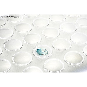 SE Clear Round Display Containers with Snap-On Lids and White Foam Fillers (Pack of 36) - GJ837W