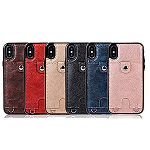Jaorty PU Leather Wallet Case for iPhone XS Max Necklace Lanyard Case Cover with Card Holder Adjustable Detachable Anti-Lost Neck Strap for Apple iPhone XS Max,Pink
