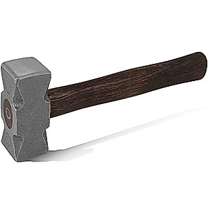 2.2LB Forging Square Hammer with Double Faces Perfect for Farrier Bladesmithing Blacksmith Anvil Knife