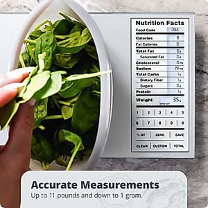 Nutrition Scale by Greater Goods, Food Grade Glass, Calorie Counting Scale, Meal Prep Scale, and Weight Loss Scale, Silver