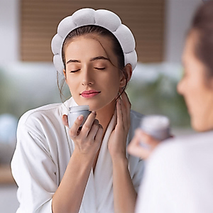 2 PCS Women Sponge Spa Headband Makeup Headband Spa Headbands Terry Towel Cloth Fabric Head Band for Skincare, Face Washing, Makeup Removal, Shower, Facial Mask, Hair Accessories 2 Colors (blackwhite)