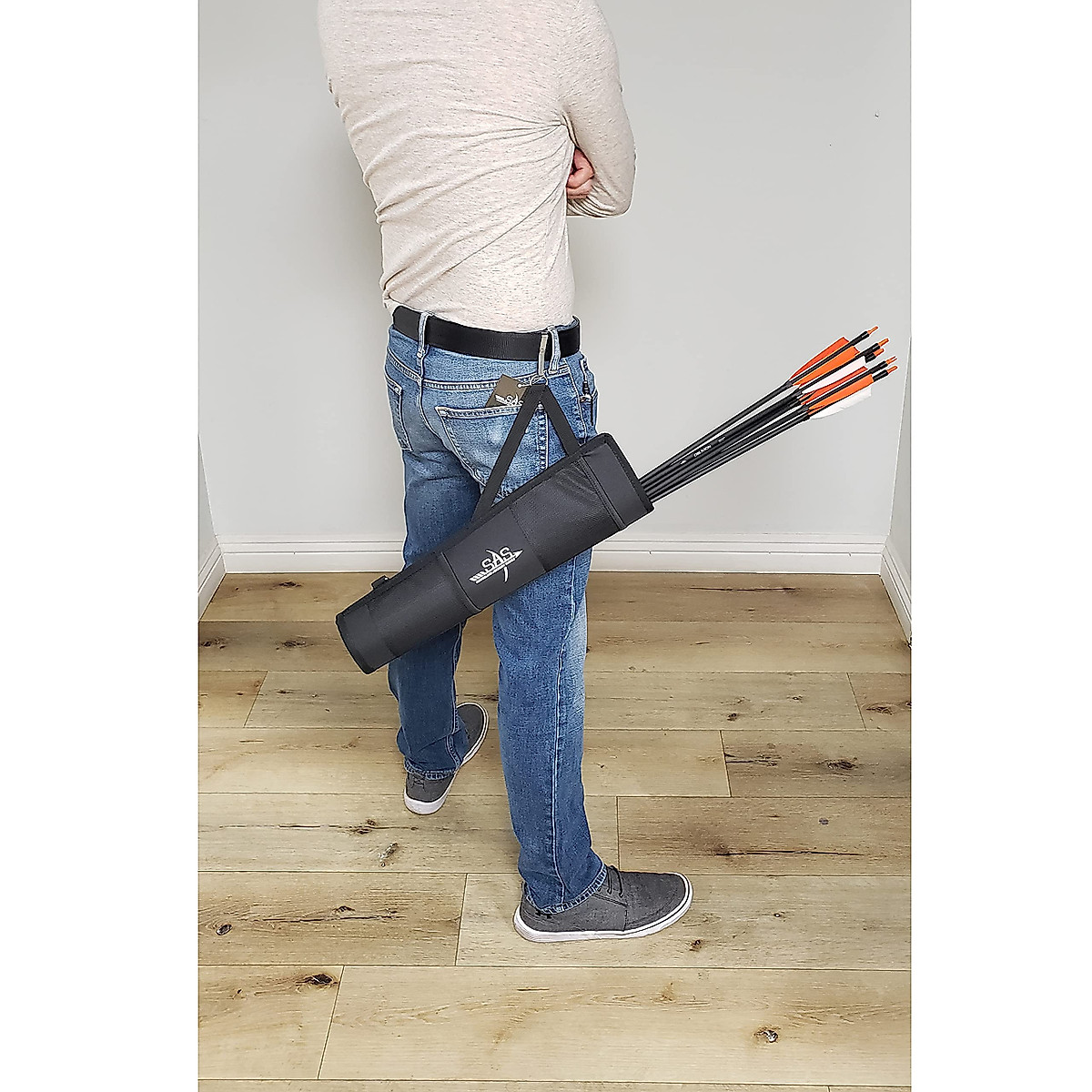 SAS Archery Side Tube Quiver with Belt Clip (2-in-1 Black)