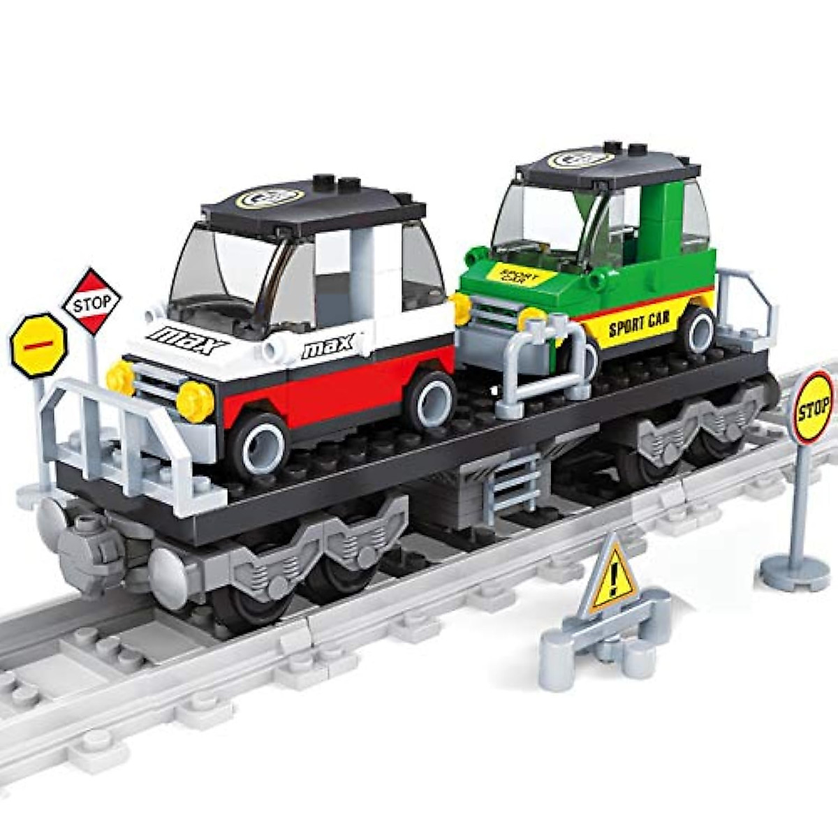 General Jim's Car Transport Train Cars 186 Piece Modular Building Block Bricks Train Set Building Toy and Bricks Building Blocks - for Teens and Adults