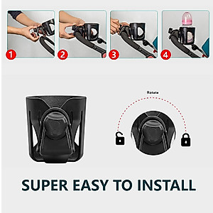 Universal Stroller Cup Holder, Universal Stroller Organizer Baby Bottle Holder - Stroller Accessory, Parent Cup Holder for Stroller/Bike