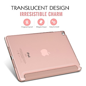 MoKo Case Fit iPad Air 2 - Slim Lightweight Smart Shell Stand Cover with Translucent Frosted Back Protector Fit iPad Air 2 9.7" Tablet, with Auto Wake/Sleep, Rose Gold
