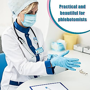 Geyee 4 Pack Nurse Badge Reel Retractable Badge Holder Funny Bling Blood Phlebotomist Badge Clips Cute Phlebotomist Nursing ID Badge Holder with Clip for Office School Hospital Nurses Teacher