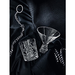 Nachtmann Punk Collection Cocktail Coupe Glasses, Set of 2, Studded Textured Crystal Glass Stem, Perfect for Drinking Champagne, Sweet Wine, Martini, and Cosmopolitan