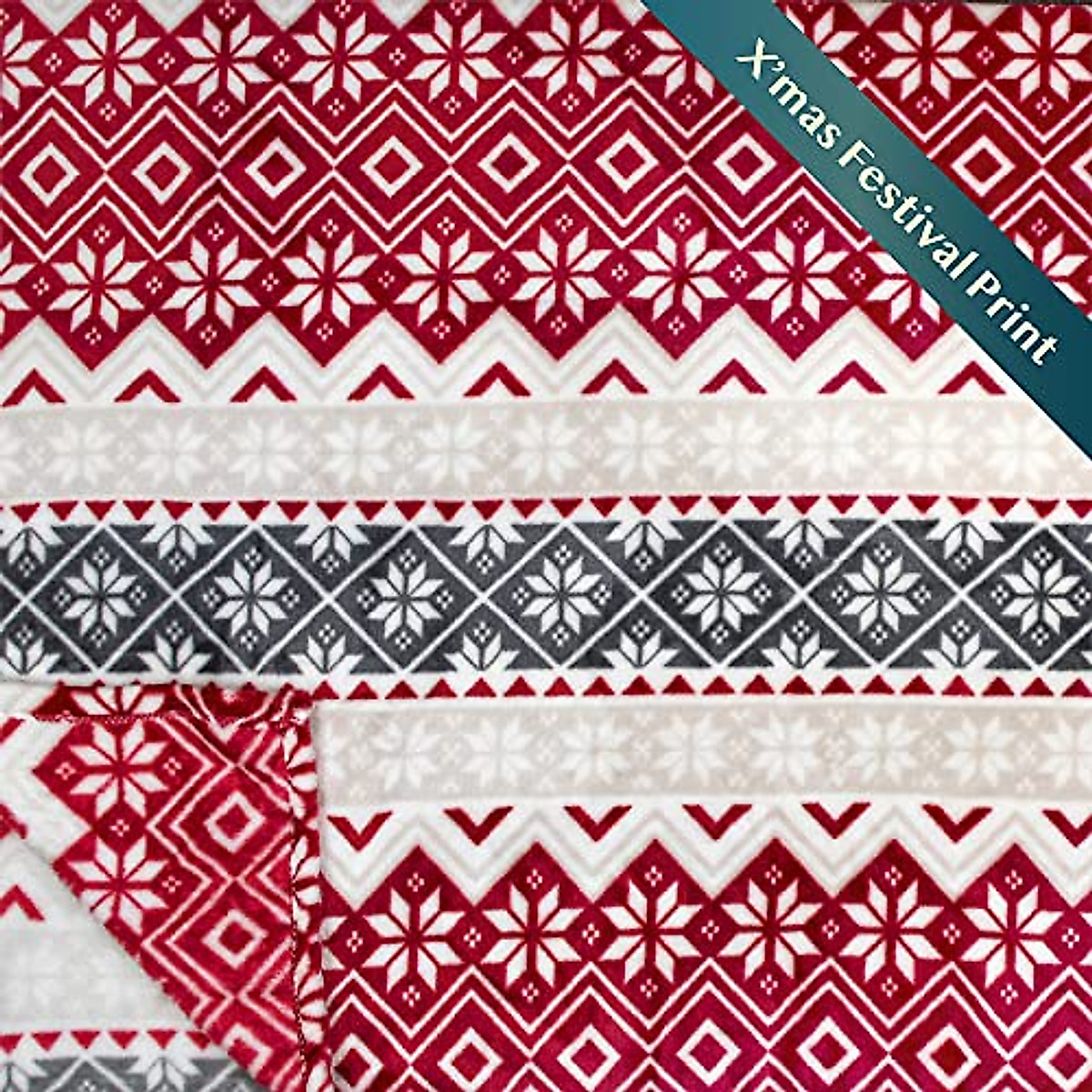 PAVILIA Christmas Throw Blanket | Holiday Christmas Red Fleece Blanket | Soft, Plush, Warm Winter Cabin Throw, 50x60 (Red Snowflakes)