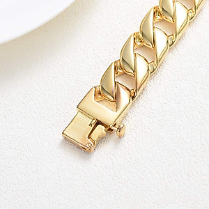 constantlife Cremation Bracelet for Ashes - Gold Color Stainless Steel Urns Bangle Keepsake Engravable Memorial Jewelry Gift (Customize)