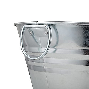 Katai - Galvanized Steel Drinks Bucket - Oval, 5.5 Gallon Rustic Style Drinks Tub, Carry Handles - With Bottle Opener