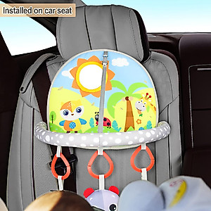 AIPINQI Car Seat Toy for Infants, Rear Car Seat Hanging Toys for Baby, Kick and Play Activity Center for Rear and Forward Facing, Easier Drive for Newborn, Baby’s Travel Companion, Bear