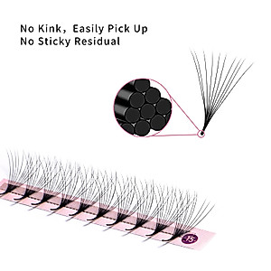 VEYES INC Eyelash Extension Supplies Premade Fans Eyelash Extensions Mixed Tray 10D 0.07 C Curl 9-16mm Short Stem Premade Volume Lash Extensions Fans Matte Black 120 Fans