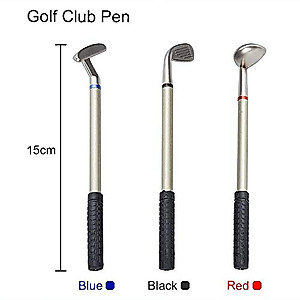 10L0L Golf Gifts, Golf Bag Pen Holder Golf Club Pens Gift Set Golf Race Souvenirs Unique Gifts for Men Dad Boss Golfer Fans Coworker - Silver + Black