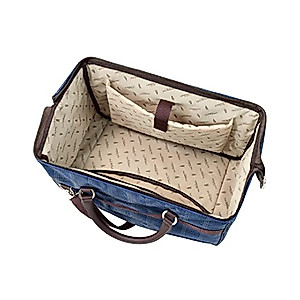 London Fog Londong Fog Brentwood II Wide Mouth Duffle, Blue, Carry-On 20-Inch