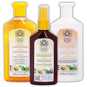 Camomila Intea Shampoo and Conditioner Set - Highlights Enhancer made with Natural Chamomile Extract - Hair Lightener Lotion INCLUDED