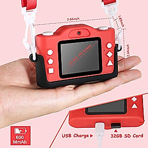 1080P Digital Camera 2.0" LCD HD Mini Camera with 32G TF Card for Kids Children 20MP HD Camera