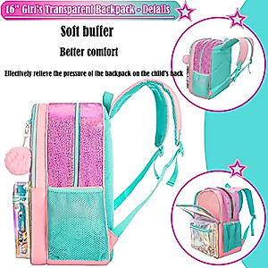 Egchescebo Kids Girls Unicorn Backpacks for Teen High Elementary Middle School Backpack with Lunch Box Back Packs for Girls School 16" 3PCS Black Magic Bags Backpack Lunch Box set