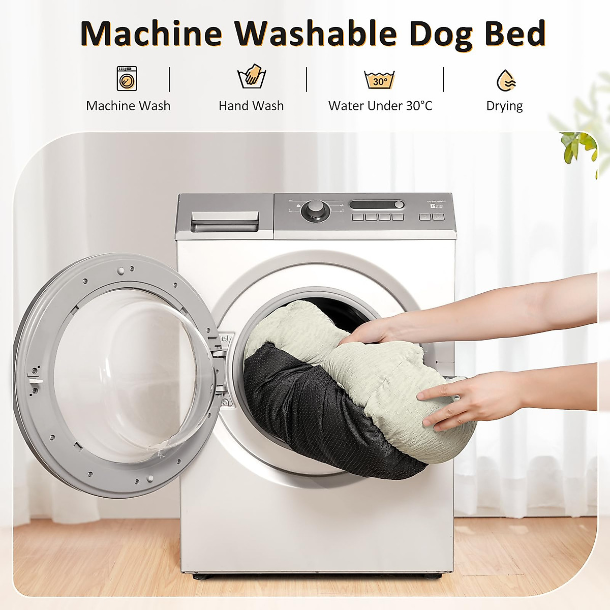 FURTIME Dog Beds for Medium Dogs, Medium Dog Bed 20''x16'' Soft and Comfy Washable Dog Bed, Warming Dog Beds & Furniture Calming Dog Bed Breathable Pet Bed Deluxe Dog Beds with Non-Slip Bottom