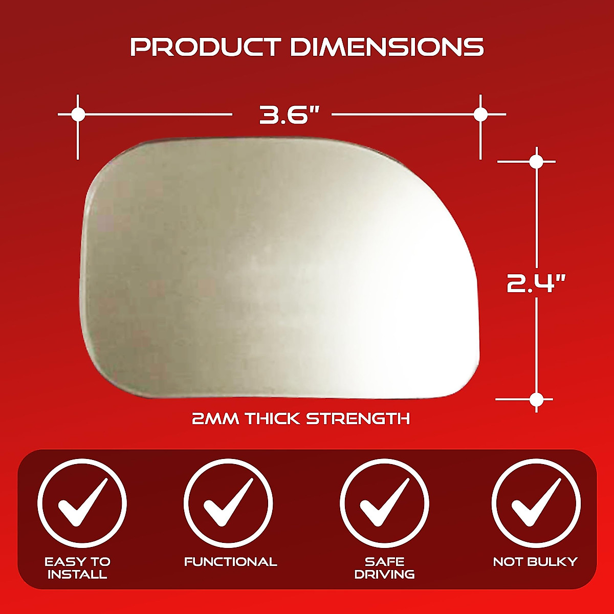 Blind Spot Convex Car Mirror: XLarge Rear View | Rearview Automotive Mirror for Car Exterior Accessories and Interior for Women/Men (2Pack)