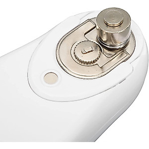 Qweeon Electric Can Opener,Battery Operated Can Opener with Smooth Edge,One Touch Can opener for Kitchen, White, 5.5x2.56x2.95 inch