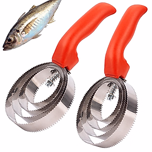 Fish Skin Brush Fast Remove, 2 Pack Stainless Steel Fish Scaler Remover, Heavy Duty commercial Fish Scaler Brush Fish Scaler Cleaning, Stainless Steel Sawtooth Easily Remove Fish Scales