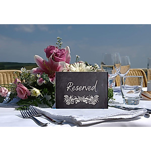 15 Reserved Signs for Tables Wedding Reception | Reserved Table Cards | Table Setting Cards |Vintage Chalk Design | 4 x 6 Double Sided Print | Party Events