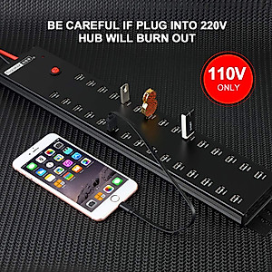 Sipolar Industrial USB 2.0 Hub 30 Ports with 300W Power Supply Wall Mountable Support Refurbishing and Brush, Batch Data Transfer