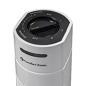 Comfort Zone CZTF320WT 31” 3-Speed Oscillating Tower Fan with Convenient Top-Mounted Controls, Perfect for Office, Desk or Dorm Room, White