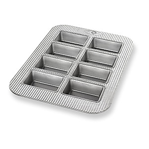 USA Pan Bakeware Aluminized Steel Mini Loaf Pan, 8-Well