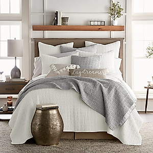 Levtex Home - Mills Waffle - Full/Queen Quilt Set - Cream Cotton Waffle - Quilt Size (88 x 92in.), Sham Size (26 x 20in.)