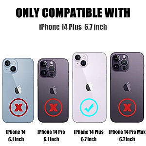 Nvollnoe for iPhone 14 Plus Case with Card Holder Heavy Duty Protective Dual Layer Shockproof Hidden Card Slot Slim Wallet Case for iPhone 14 Plus for Women&Men(Black)