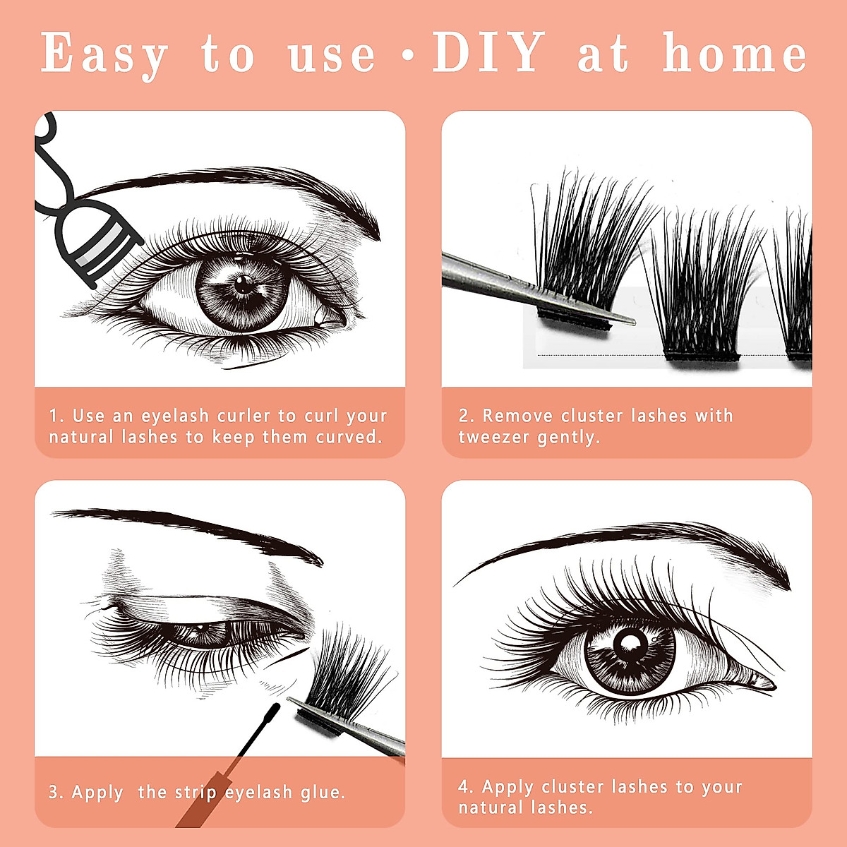Individual Cluster Lashes,Lash Bond and Seal, DIY lash Extension