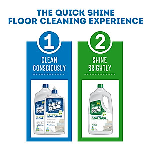 Quick Shine Multi Surface Floor Finish 64oz | Cleaner & Polish to use on Hardwood, Laminate, Luxury Vinyl Plank LVT, Tile & Stone | Safer Choice w/Clean Shine Technology | Protect-Refresh