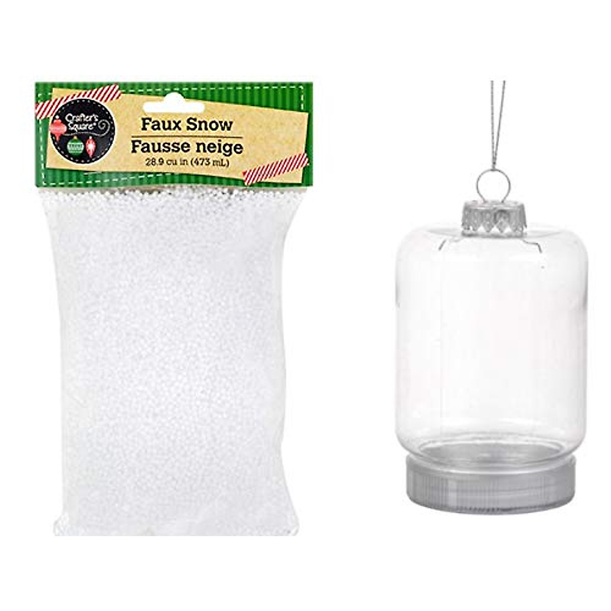 Holiday Christmas Tree Decoration Decor Decorations Home Office Shatterproof Classroom Plastic DIY Snow Globes Snowglobes Crafter's Square Faux Snow Mason Jar