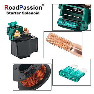 Road Passion 9CR6-150310 Starter Solenoid Relay for Kawasaki Bayou 220 KLF220 1988-2002 Bayou 250 KLF250 2003-2010 KLX650 1993-1996 Vulcan 800 1996-2005 Honda VT750C Shadow 2000 Suzuki GSXR750 1993