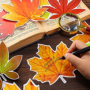 Fall Bulletin Board Decorations Fall Cutouts for Classroom Leaves Cutouts Artificial Fall Leaves with Glue Point Dots for School Thanksgiving Party Decoration, 5.9 x 5.9 Inch (45 Pieces)