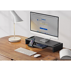 Zimilar Monitor Stand, Length Adjustable Monitor Riser, Foldable Monitor Stand Riser with Pen Slot, Phone/Tablet Holder, Computer Stand Riser for Monitor, Laptop, PC, Printer