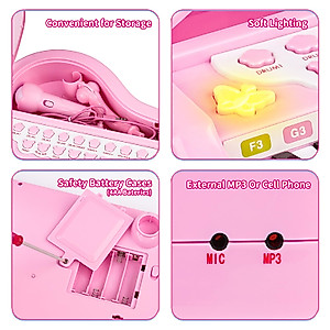 Amy&Benton Piano Toy Baby Piano Toy for Toddlers Piano Pink for Girls 1-3 Girl First Birthday Gift for 1 2 3 Years Old Girl 1st Birthday Toy for Girl 1 2 3 Year Old Girl Gift One Year Old