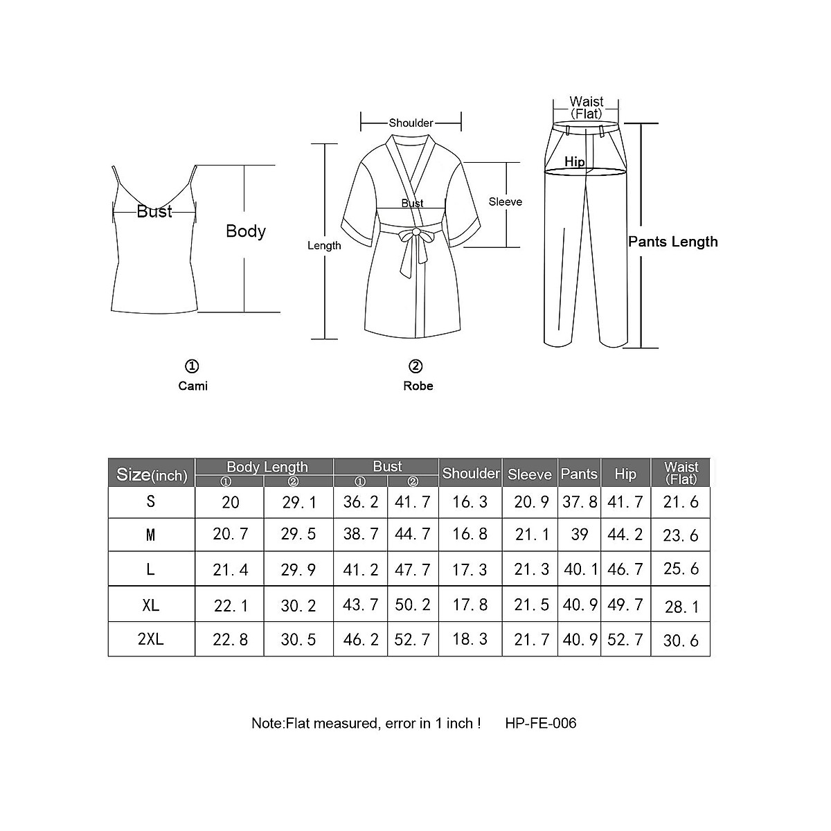 Escalier Women's Silk Satin Pajamas Set 3 Pcs Floral Silky Pj Sets Sleepwear Cami Nightwear with Robe and Pants Navy M