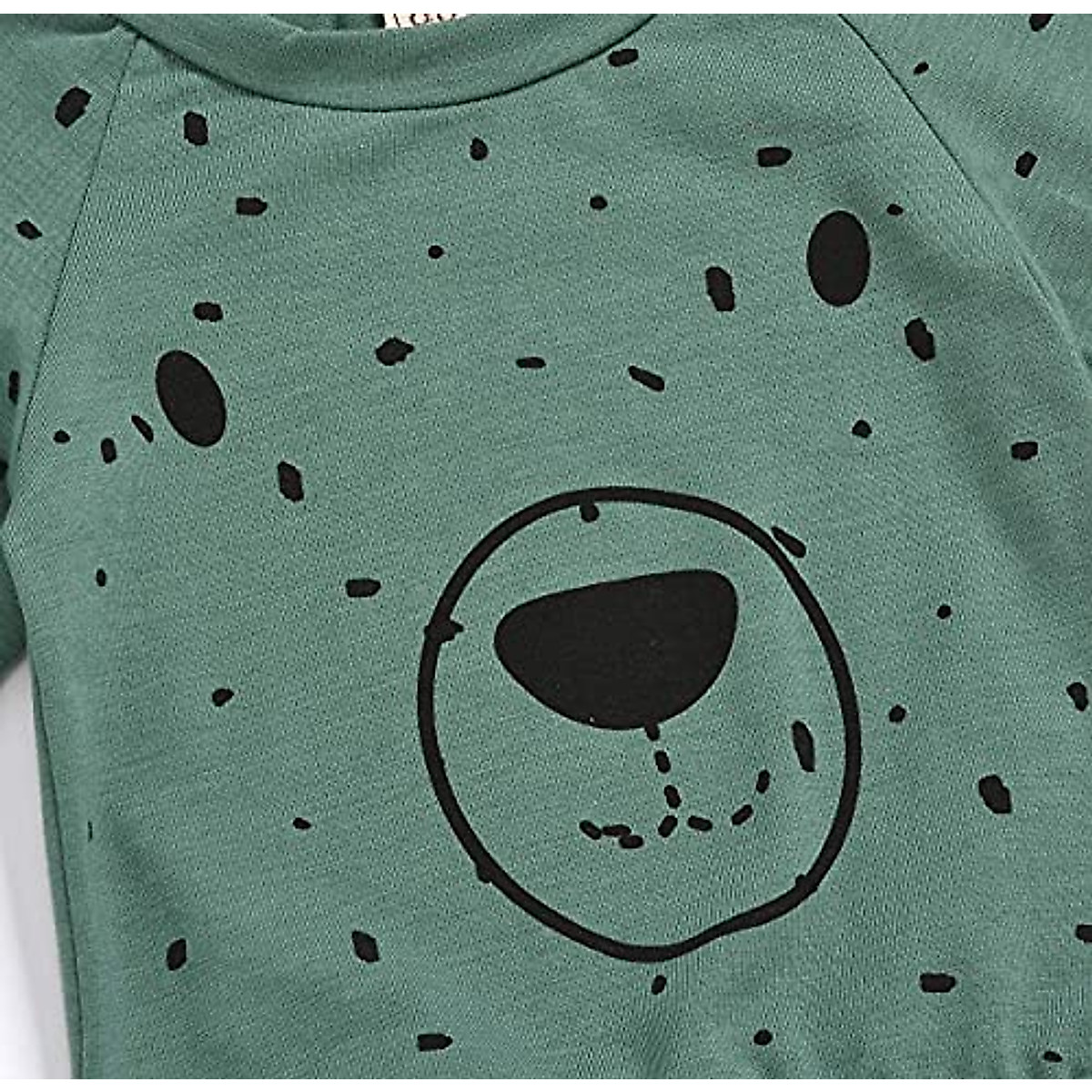 BOUTIKOME Toddler Baby Boys Outfits Infant Long Sleeve Shirts Pants Sets 0-4 Years Kids Fall Winter Sweathirt Pants Clothes (Green,12-18 M(Size:90))