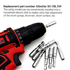 Sevender 1 Pack Head Replacement Drill Drum Key for Super-fast Tuning Silver