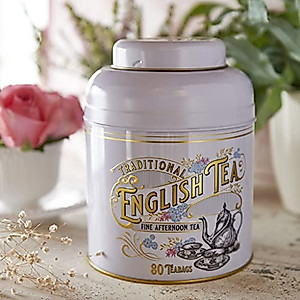 New English Teas, Ivory Vintage Victorian Caddy, with 80 Tea bags