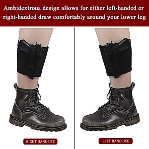 Accmor Ankle Holster for Concealed Carry, Elastic Deep Concealment Leg Holsters with Magazine Pocket/Pouch for Men and Women, Right & Left Hand Draw