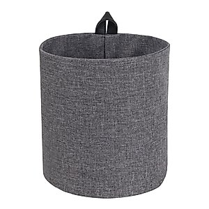 Bigso Soft Hang Around Hanging Storage Basket Small | Hanging Wall Basket for Organizing Everyday Necessities | Collapsible Wall Hanging Storage Basket for Closets | 6.7″x6.7″ | Small | Grey