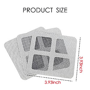 JUNYINUO 4"" X 4"" Disposable Square Shower Drain Hair Catcher, Drain Hair Catcher,Flat Shower Drain Cover Mesh Stickers, Bathroom, Laundry, Bathtub, Kitchen, Sink for Human and Pet Hair 200PCS, Gray