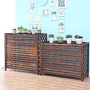 YPINKZ Outdoor Privacy Fence Panels Decorative Air Conditioner Fence Screens,Wood Fencing for Garden Patio Lawn 33.5"x29.5" 39.4"x37" 47"x39.4" (Size : 110x50x85cm(43.3x20x33.5in))