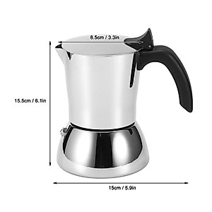 Yosoo Stovetop Espresso Coffee Maker Mocha Pot Extraction Kettle 304 Stainless Steel Kitchen Tools for Home Coffee Shop Use