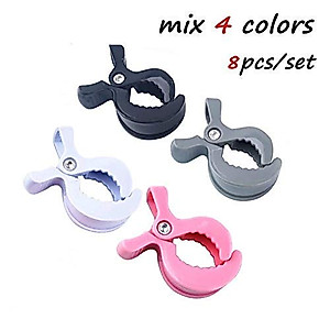 8 Pack Candy Color Pram Stroller Clips Pegs to Hook Muslin and Toys Seat Cover Blanket Clips Plastic Universal Clip Car Organizer Accessories
